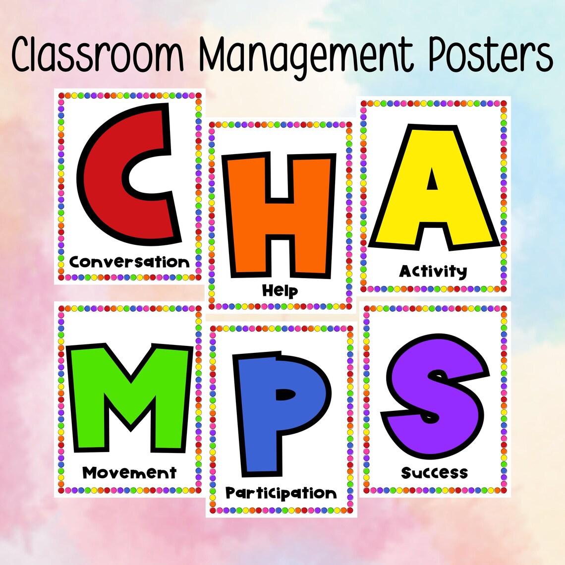 Classroom Posters for Teachers: CHAMPS Behavior Management & Positive ...