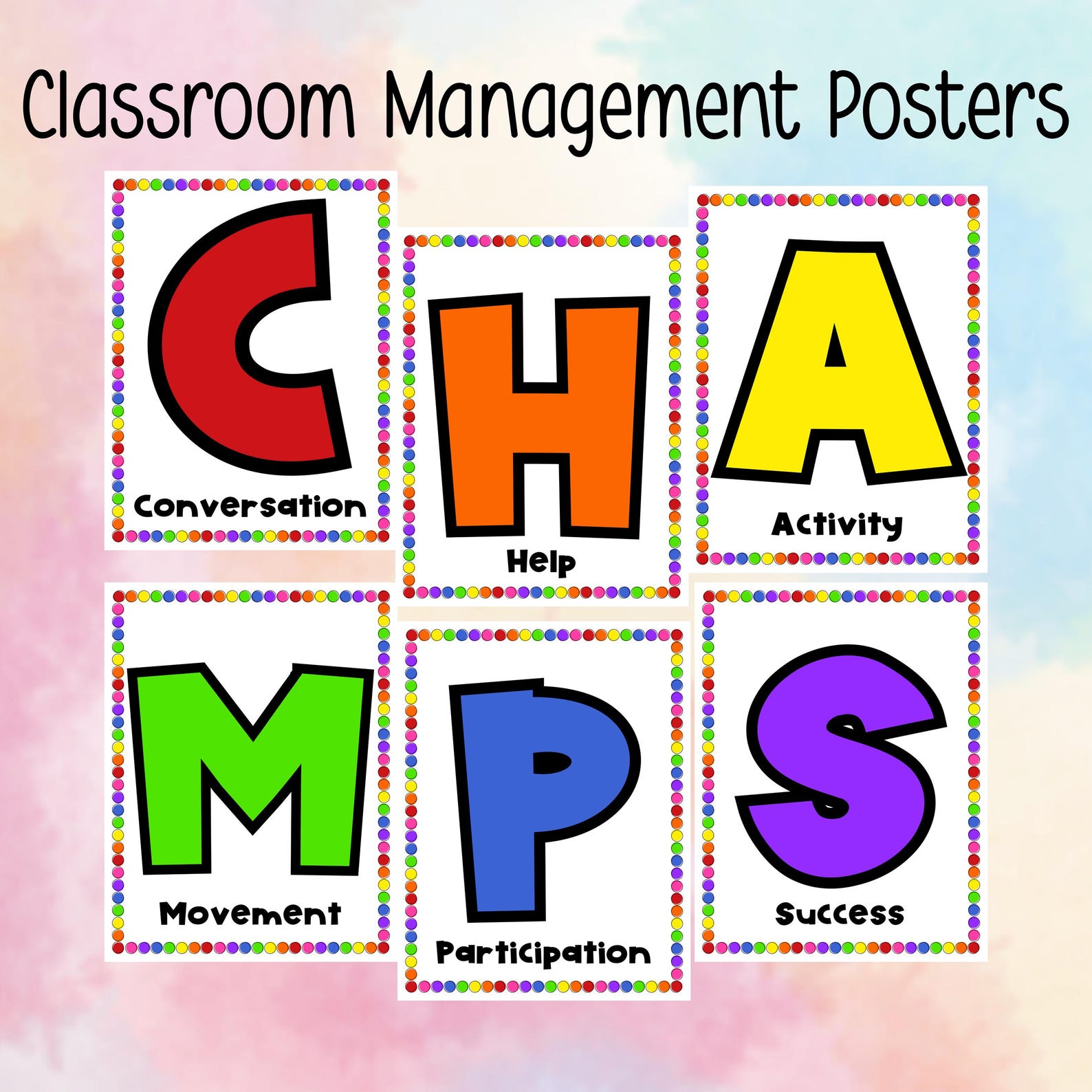 Classroom Posters for Teachers: CHAMPS Behavior Management & Positive ...