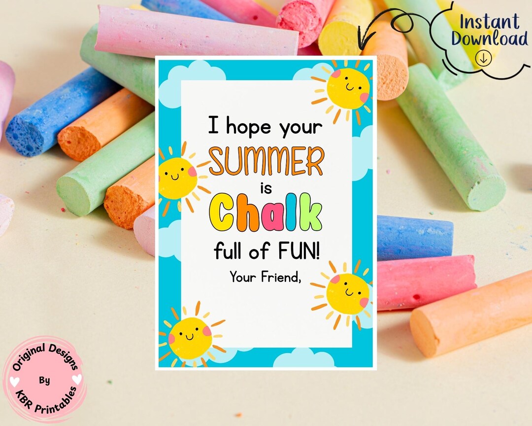 Chalk Full of Fun Tags Summer Gift End of School Year Favor Classroom ...