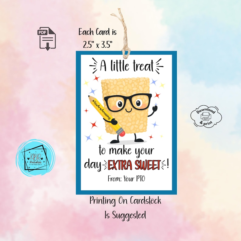 Teacher Gift Back to School Printable From PTO Treat Tag Meet the ...
