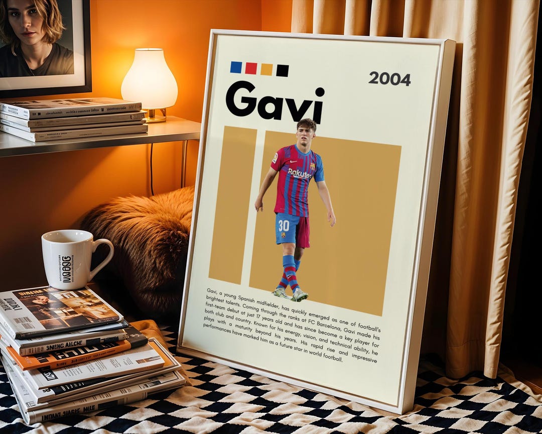 Gavi Poster Print | FC Barcelona Midfielder Art, Spanish Football ...