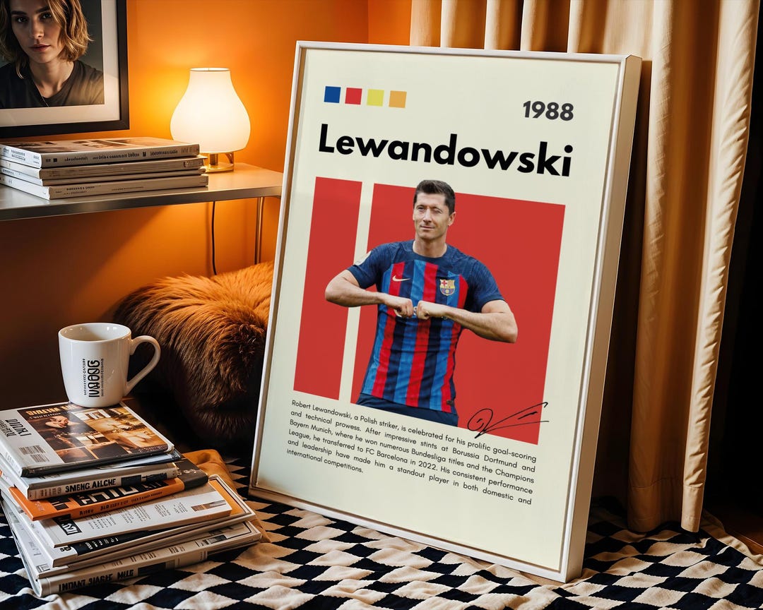 Robert Lewandowski FC Barcelona Poster Print · Polish Football Star ...