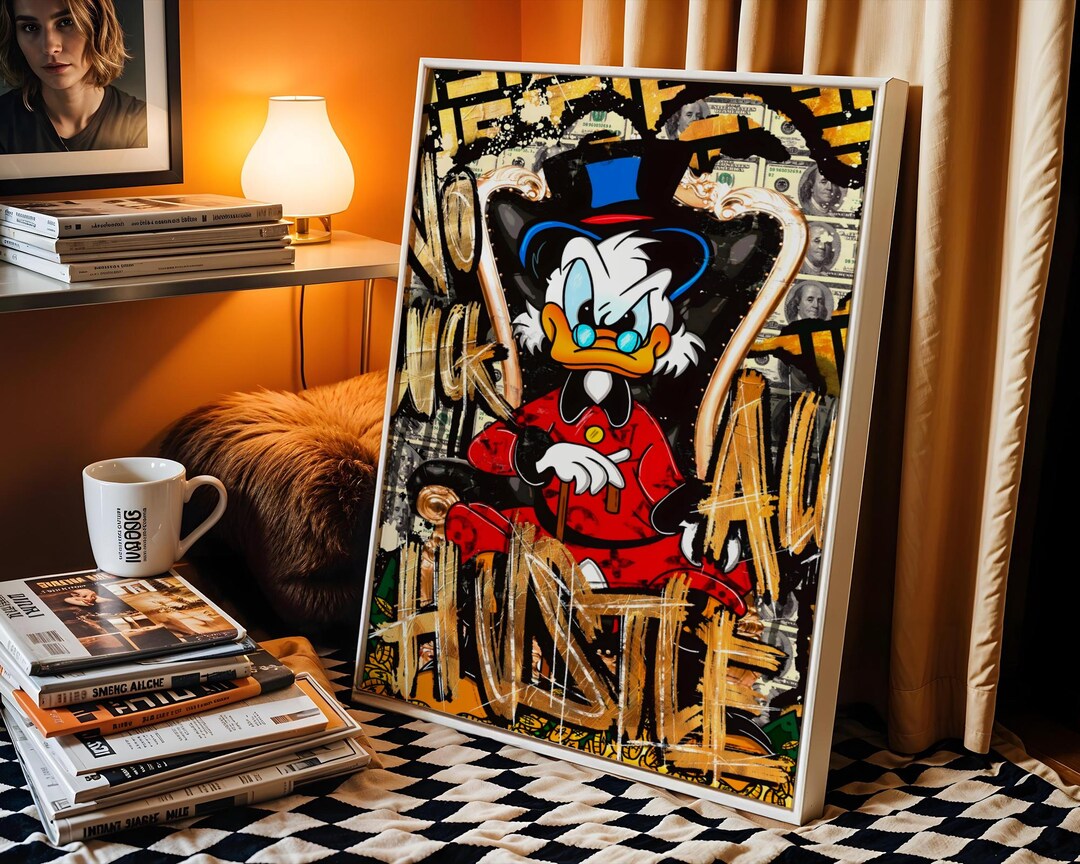 Scrooge Mcduck Throne Graffiti Poster | “no Luck All Hustle” Urban Pop ...
