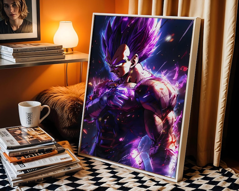 Suultra Ego Vegeta Poster | Dark Lightning Anime Wall Art for Dragon ...