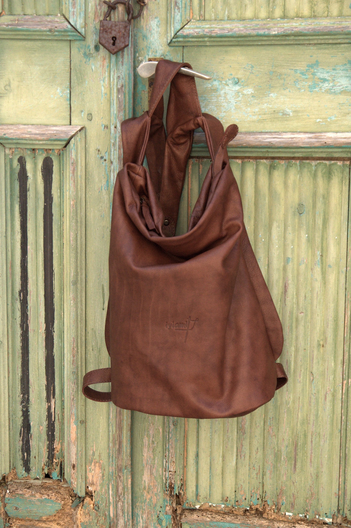 Leather Backpack in Chocolate Brown slouchy Bag Shoulder - Etsy