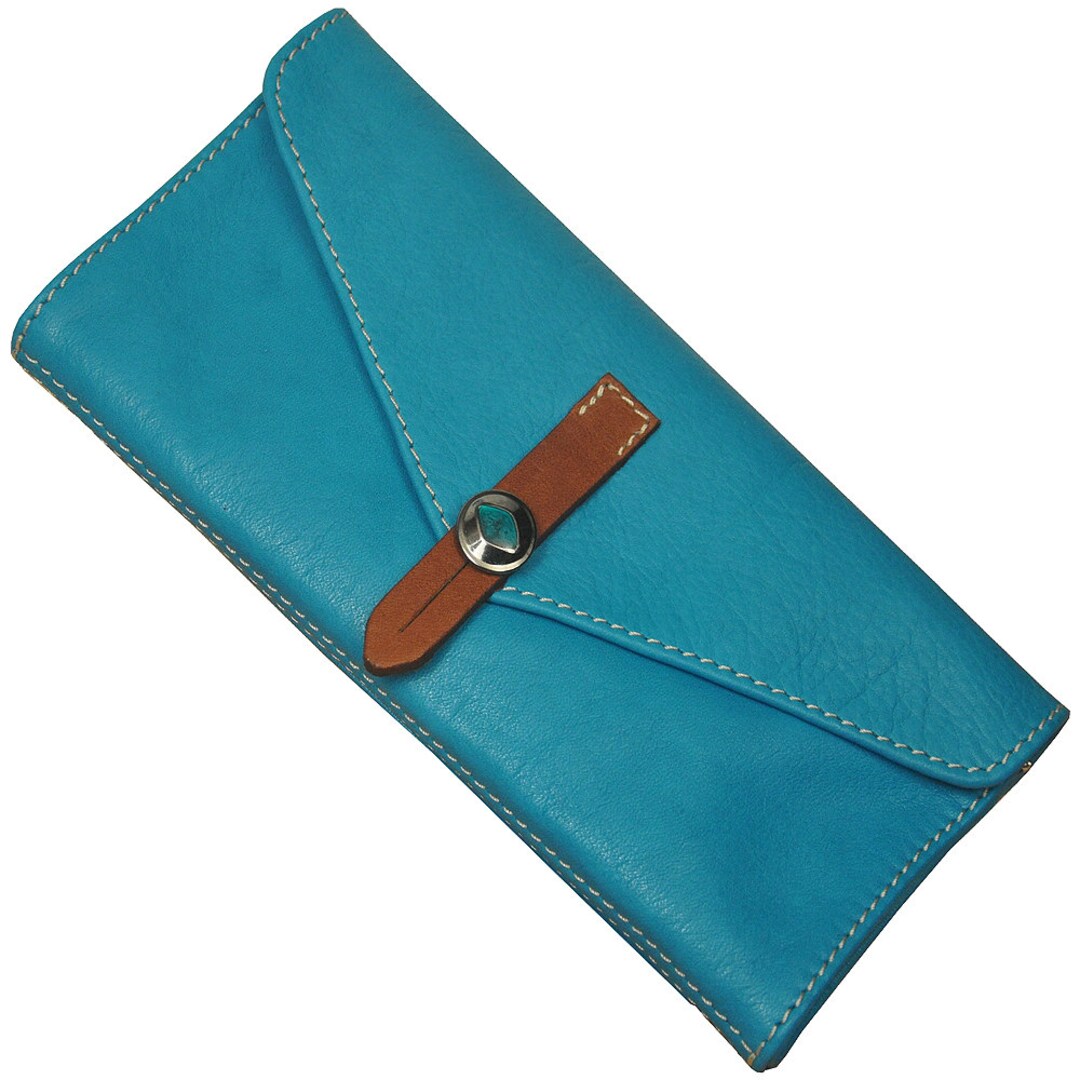 Handmade Women's Leather Wallet in Turquoise ,named Aris MADE TO ORDER ...