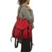 Handmade Shoulder Bag Backpack Red Canvas With Brown Leather - Etsy