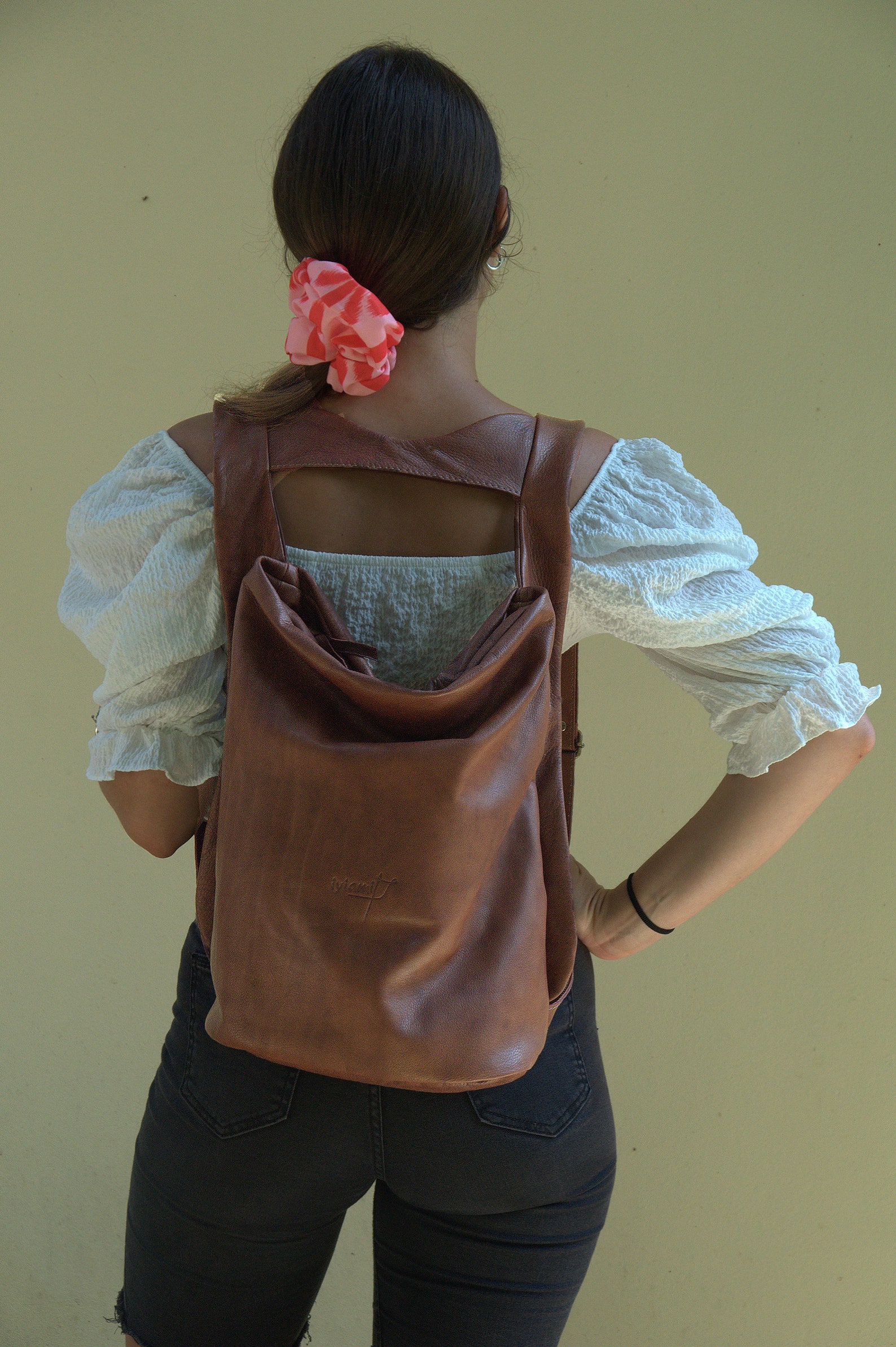 Leather Backpack in Chocolate Brown slouchy Bag Shoulder - Etsy