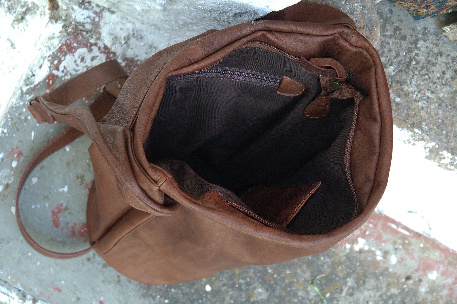 Leather Backpack in Chocolate Brown slouchy Bag Shoulder - Etsy