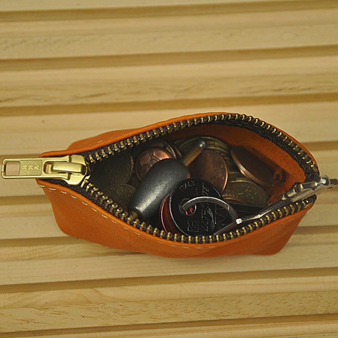 Leather Case, Coin Wallet Named Paperino MADE TO ORDER - Etsy