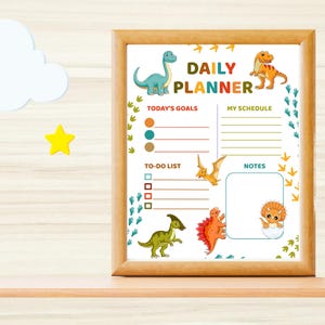 Printable Daily Planner for Kids | Dinosaur Theme | Fun & Colorful ...