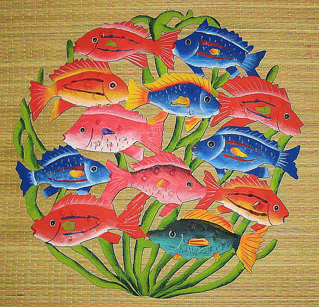 Hand Painted Metal Art Wall Sculpture - Etsy