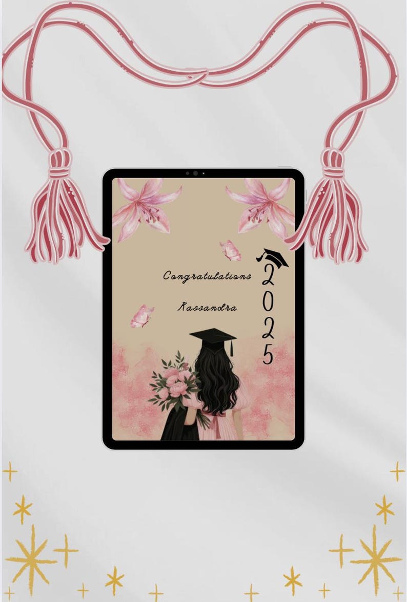 Graduation Card | Editable Canva Template | Pink Floral Graduation ...