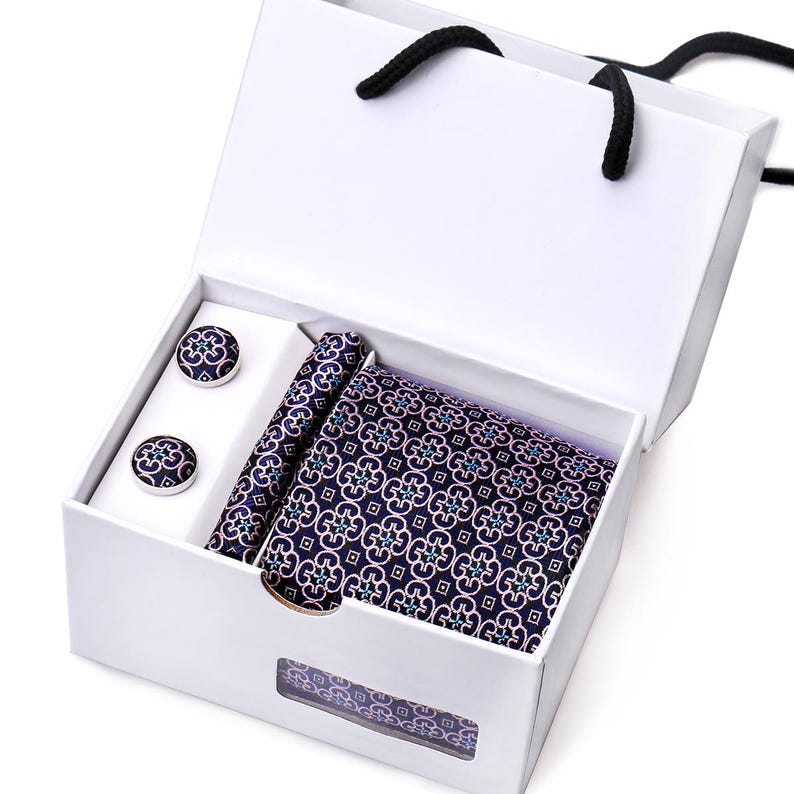 Men's Paisley Tie Gift Set – Luxury Box With Pocket Square & Cufflinks ...