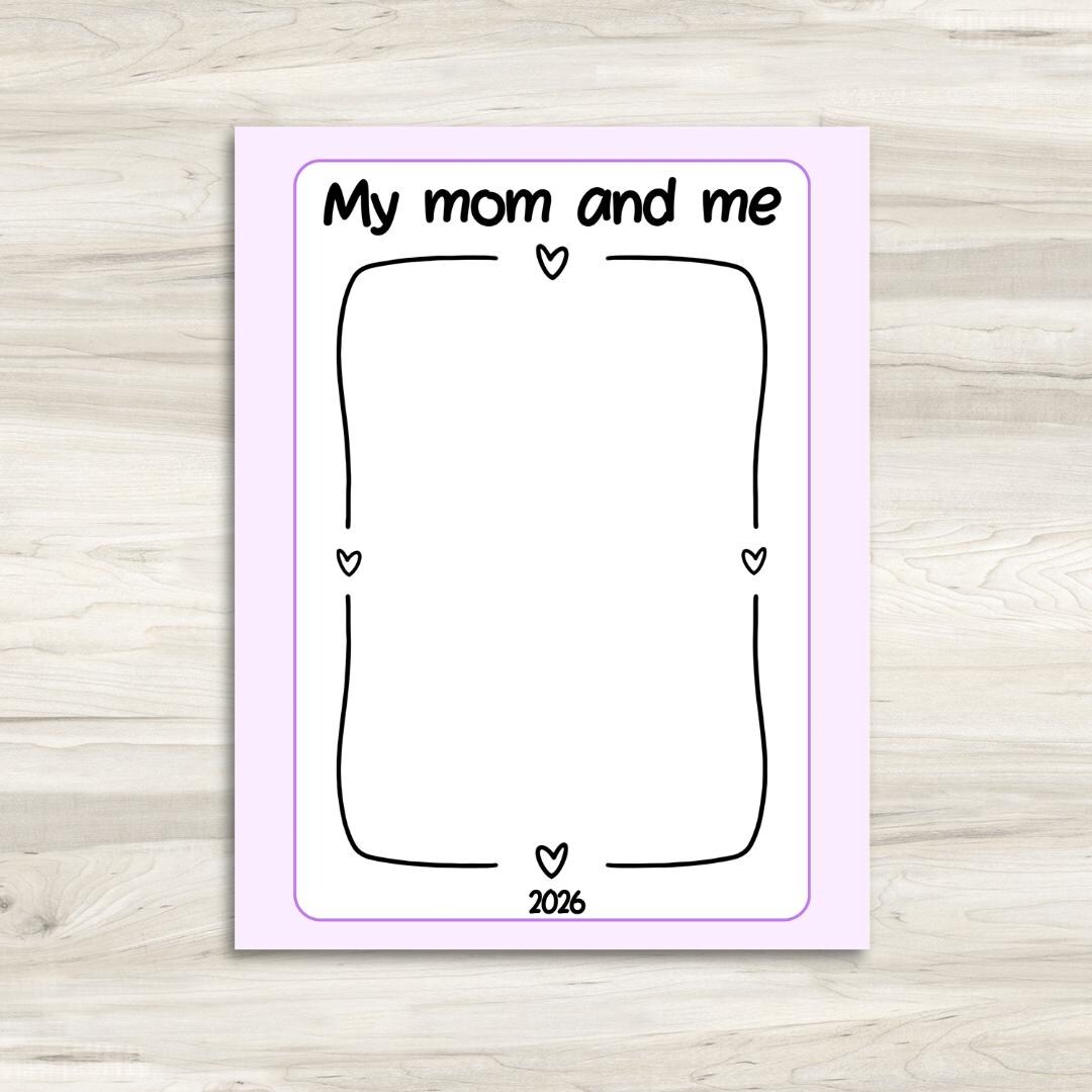 Mother’s Day Drawing Template for Kids | Printable Mom Portrait ...