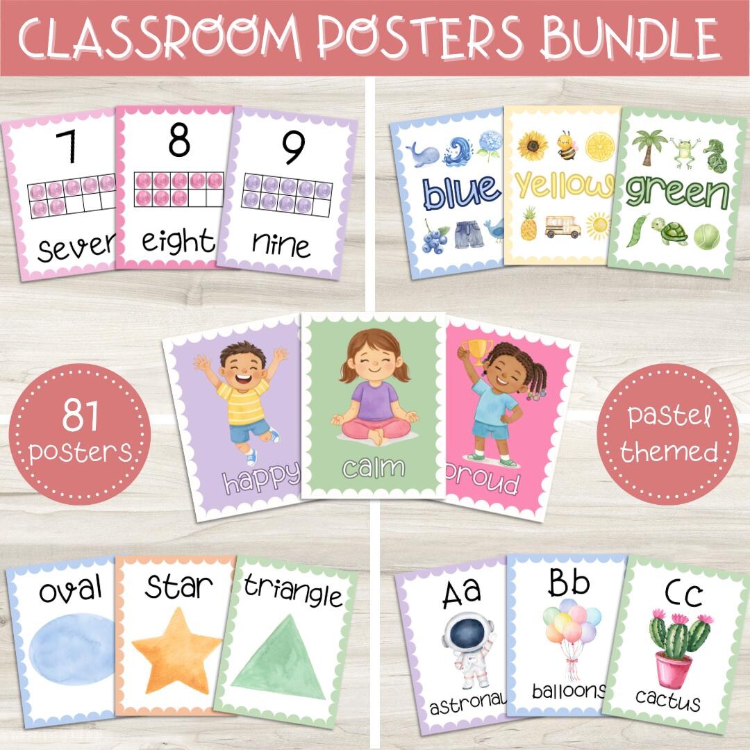 Classroom Posters Bundle Pack for School | Classroom Decor | Printable ...