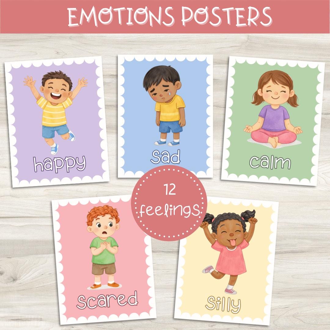 Pastel Feelings Posters | Emotions Chart for Kids Classroom Decor ...