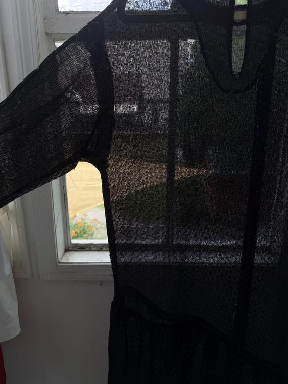 Vintage 1970s/80s Sheer Metallic Black LS Asymmetric … - Gem
