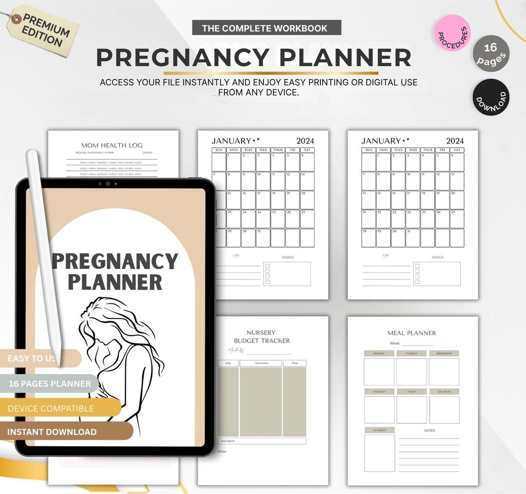 Pregnancy Planner Printable | Baby Journal & Bump Tracker PDF - Etsy