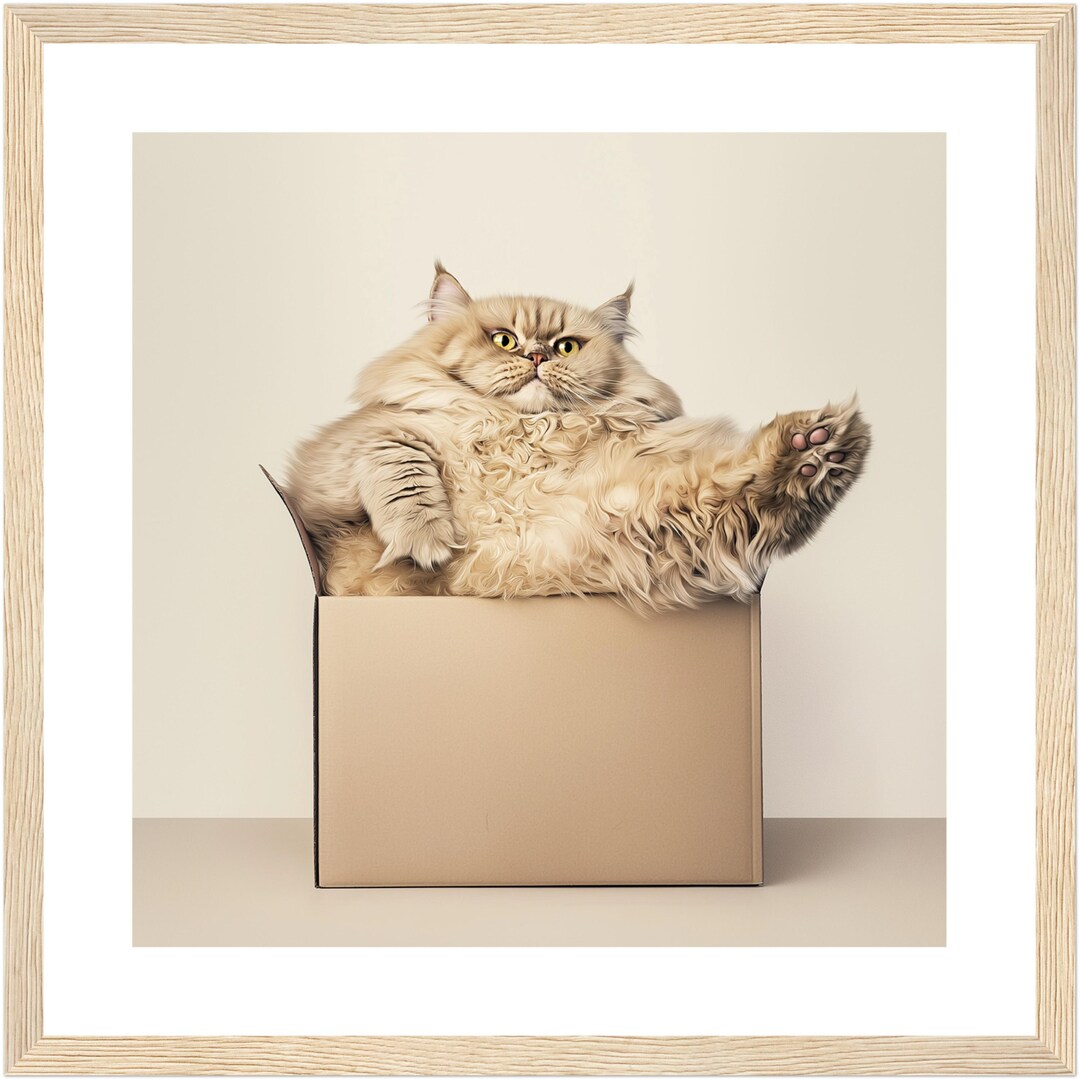 Fat Cat Portrait: Humorous Feline Wall Art - Cat Lover Gift - Etsy