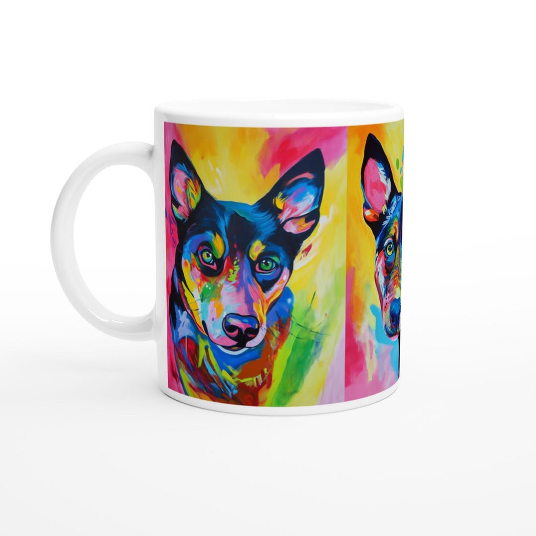 Colourful Dog Portrait Mug - Ceramic, Porcelain and Extra Large Style ...