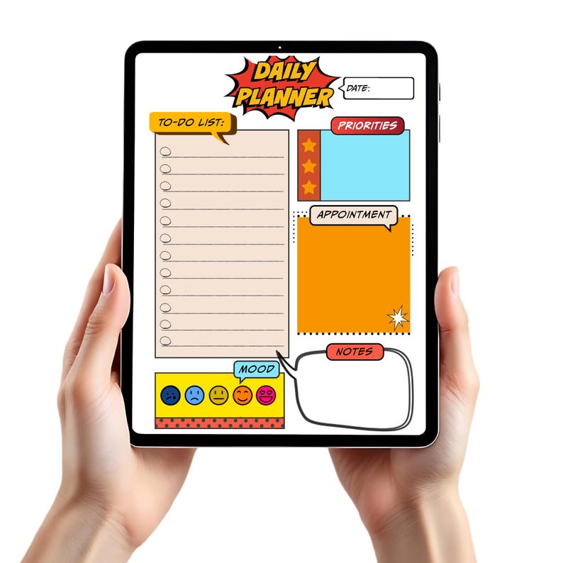 Comic Style Daily Planner Printable | Fun Pop Art Organizer | Undated ...