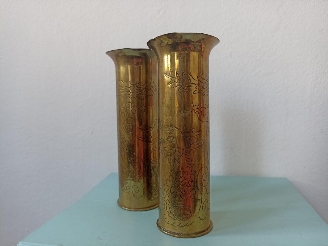 Vintage Pair Chinese Labour Corps Trench Art Brass Shell Case - Etsy