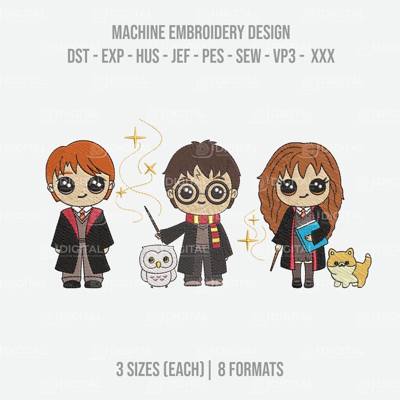 Wizard Characters Machine Embroidery Designs: HP Logo (instant Download ...