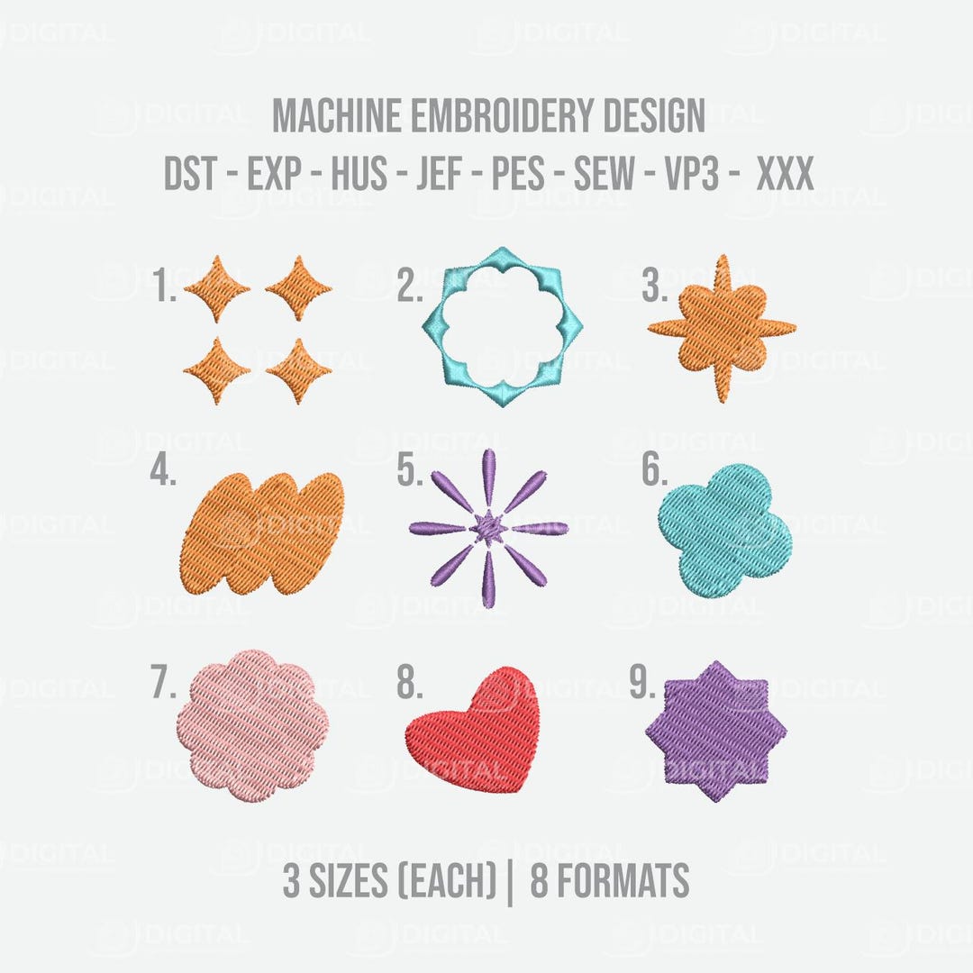 BTS Confetti Permission to Dance Set Elements Machine Embroidery Design ...