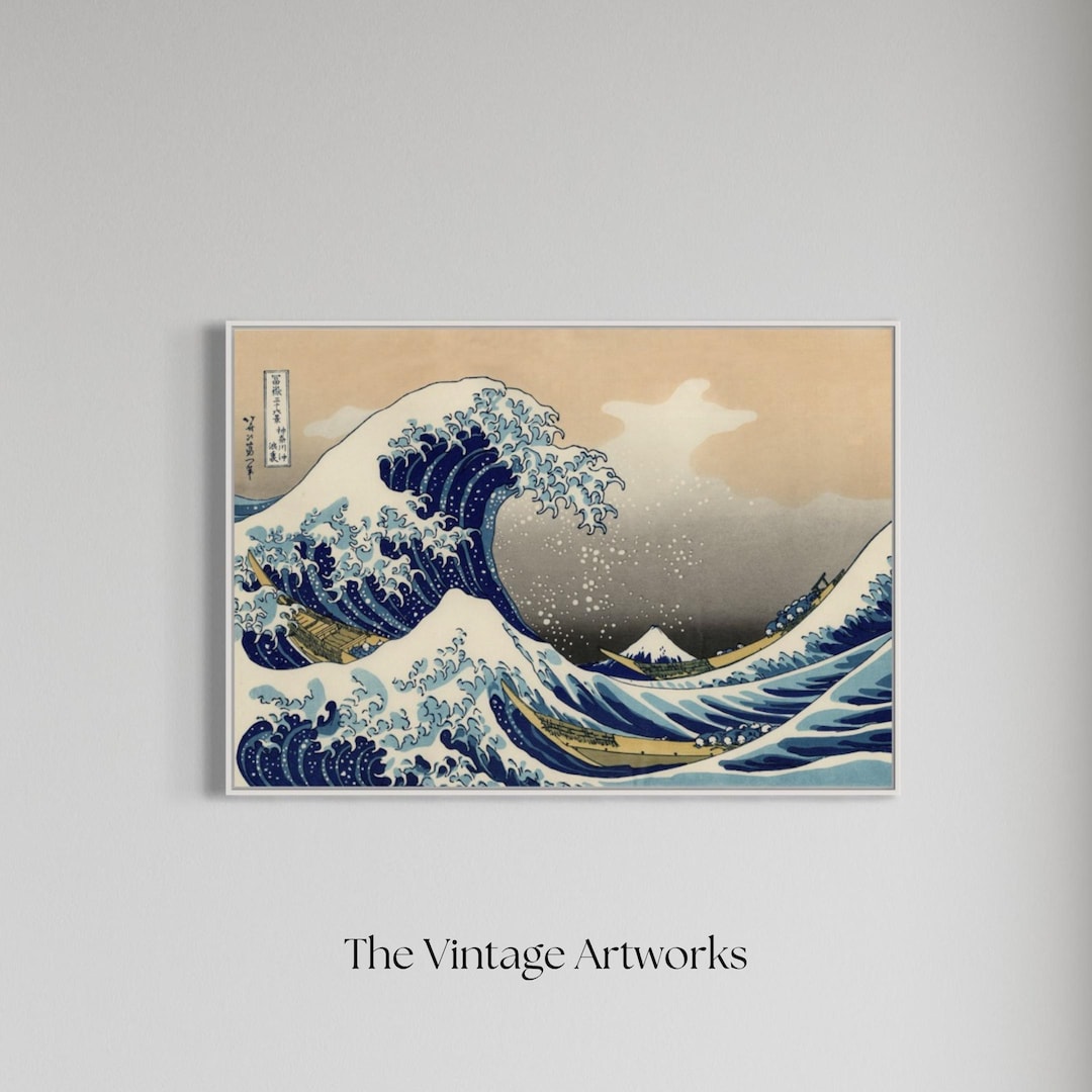 The Great Wave off Kanagawa by Hokusai Japanese Woodblock Print Digital ...
