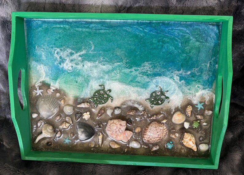 Ocean Resin Tray With Sea Turtles - Etsy
