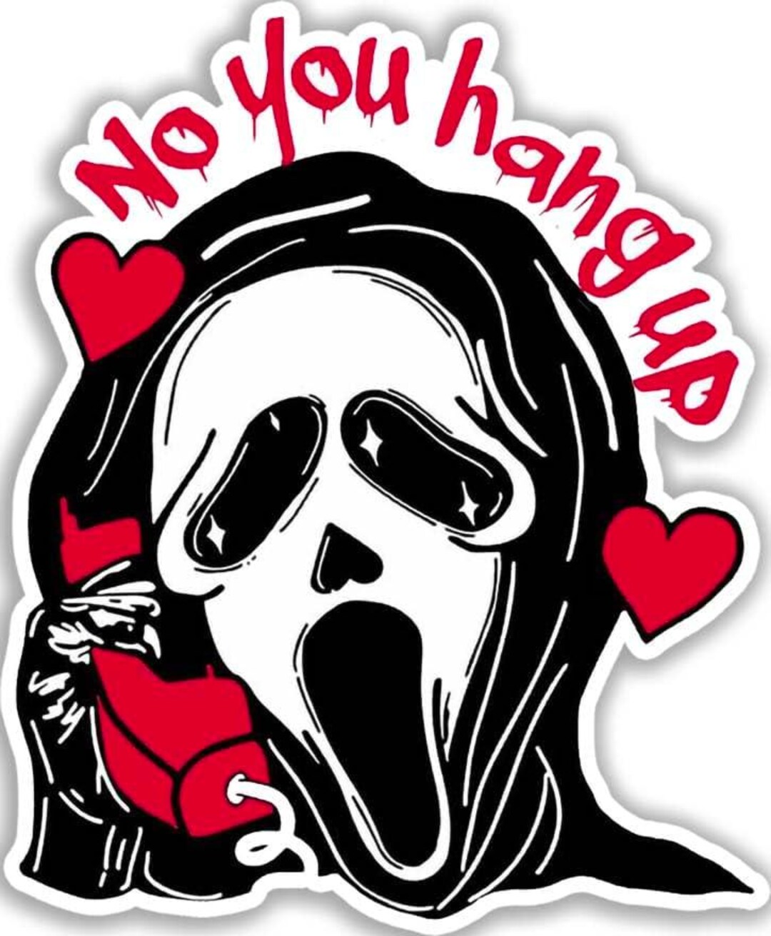 Horror Movie Sticker, Funny Halloween Sticker, Ghostface Screaming ...