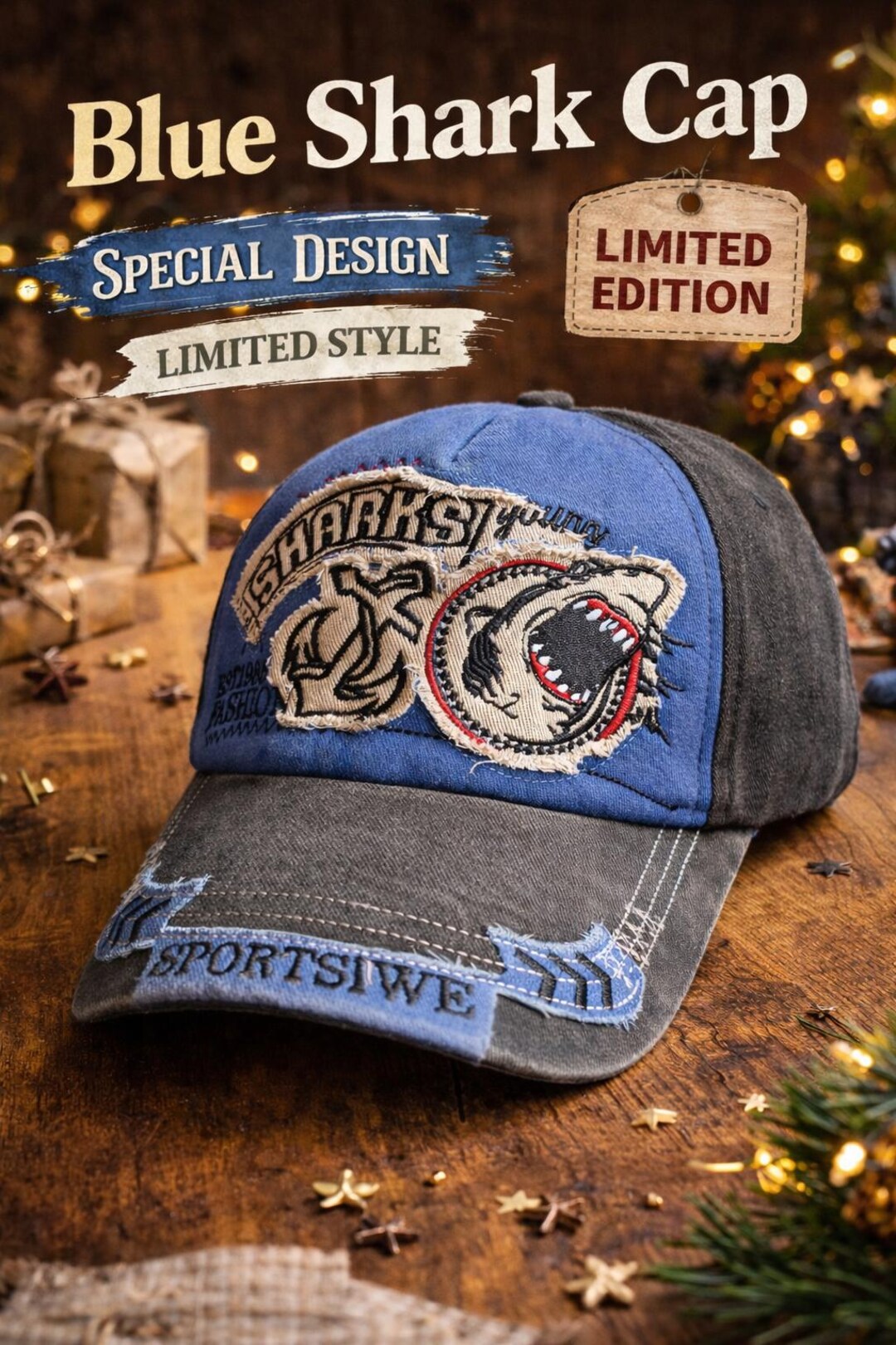 Vintage Baseball Cap With Embroidery, Distressed Look, Adjustable ...