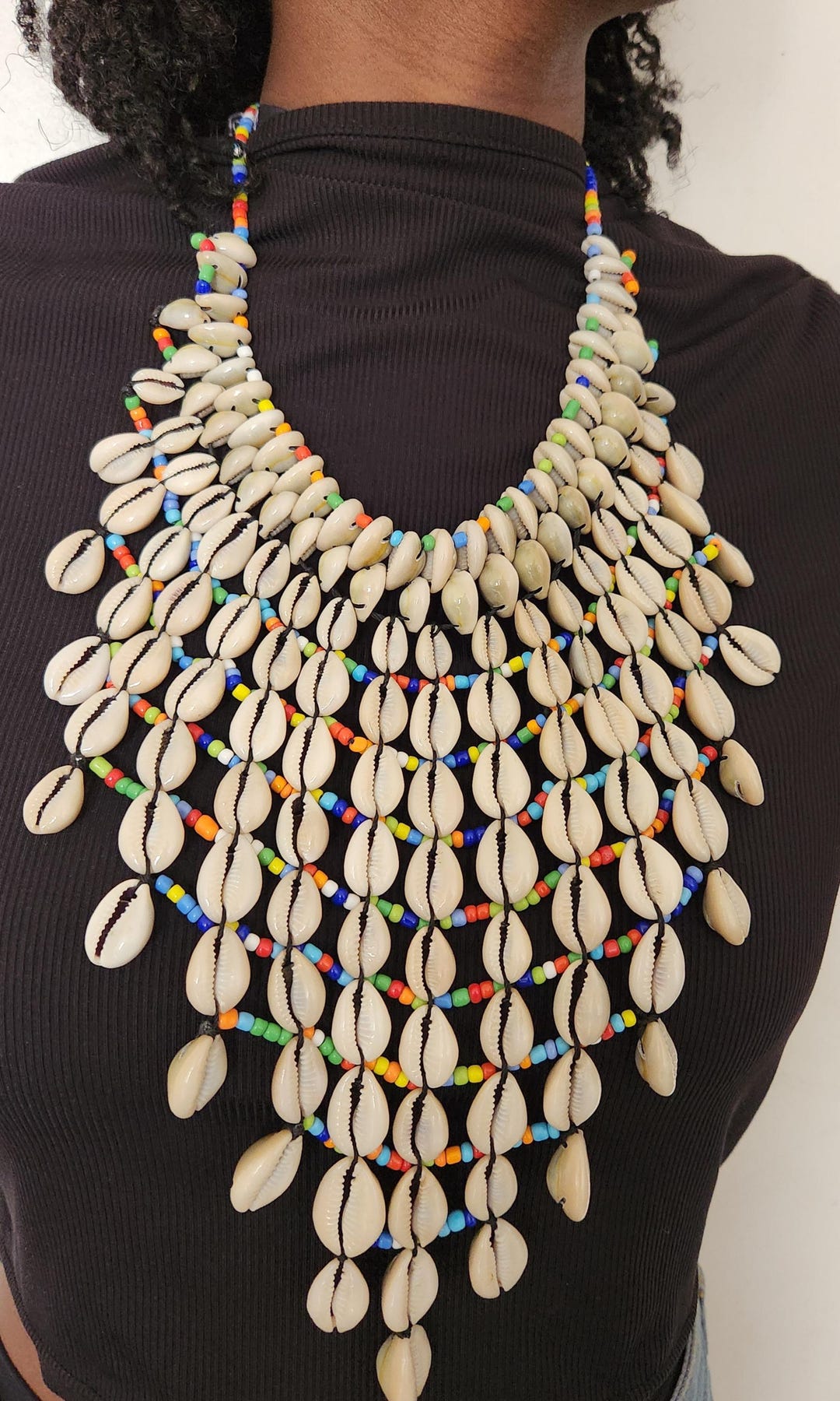 Cowrie Shell Bib Necklace: African Bohemian Statement Jewelry - Etsy