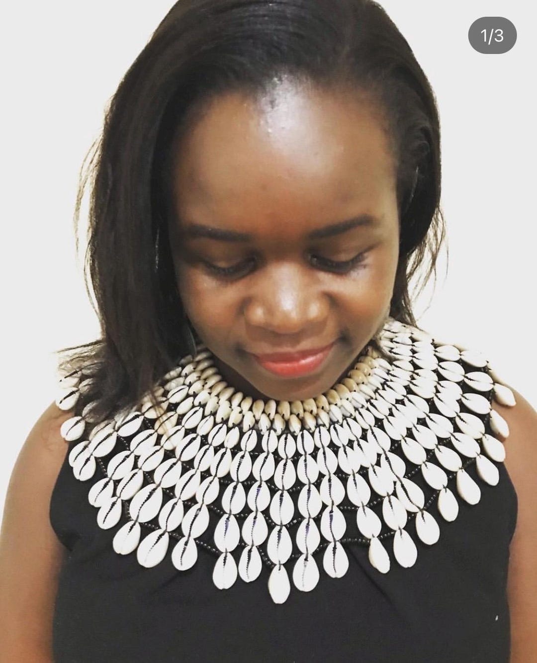 Cowrie Shell Bib Necklace: African Tribal Bohemian Jewelry - Etsy
