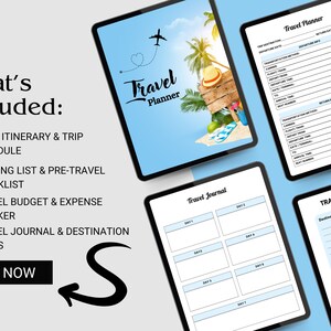 Travel Planner PDF Printable | Vacation Itinerary, Packing List, Trip ...