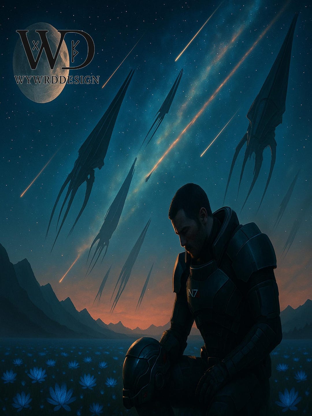 Mass Effect Dream Frame – Sci-fi Digital Wall Art, Commander Shepard ...