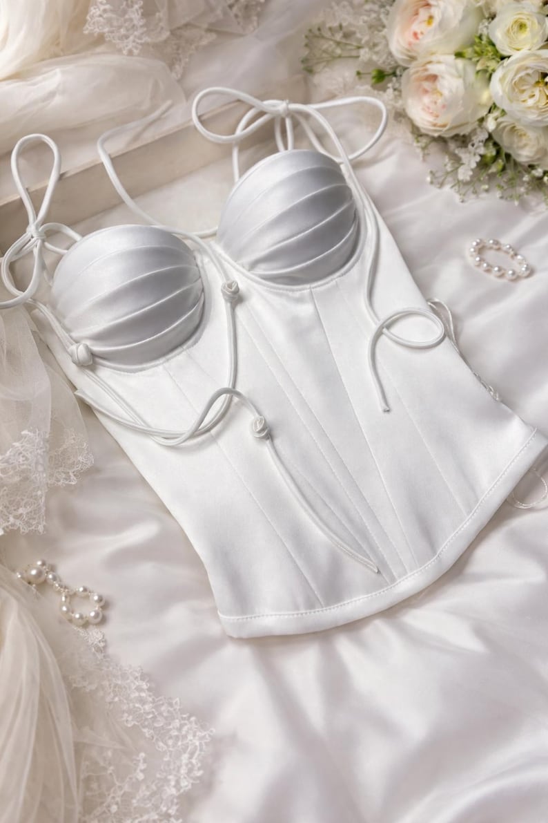 Blue Satin Corset Top for Women, Elegant Bustier Corset, Bridal Corset ...