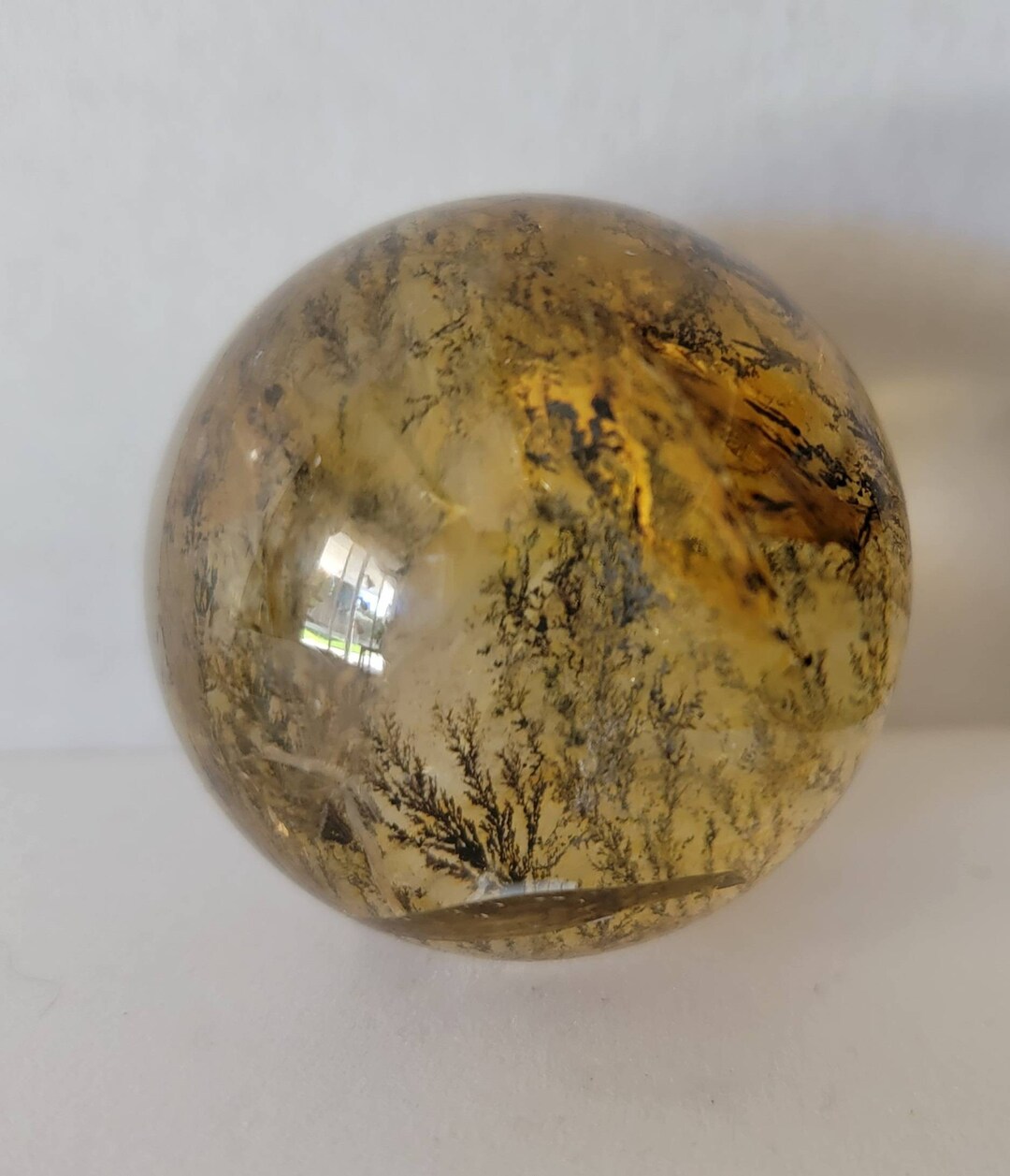 Golden Dendritic Quartz Agate Sphere 40mm 1.75 - Etsy