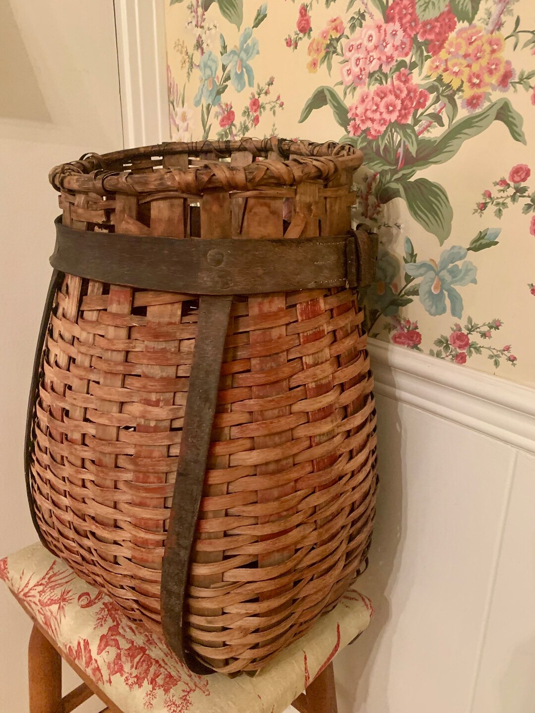 Antique Ash Adirondack Trapper Pack Basket - Etsy