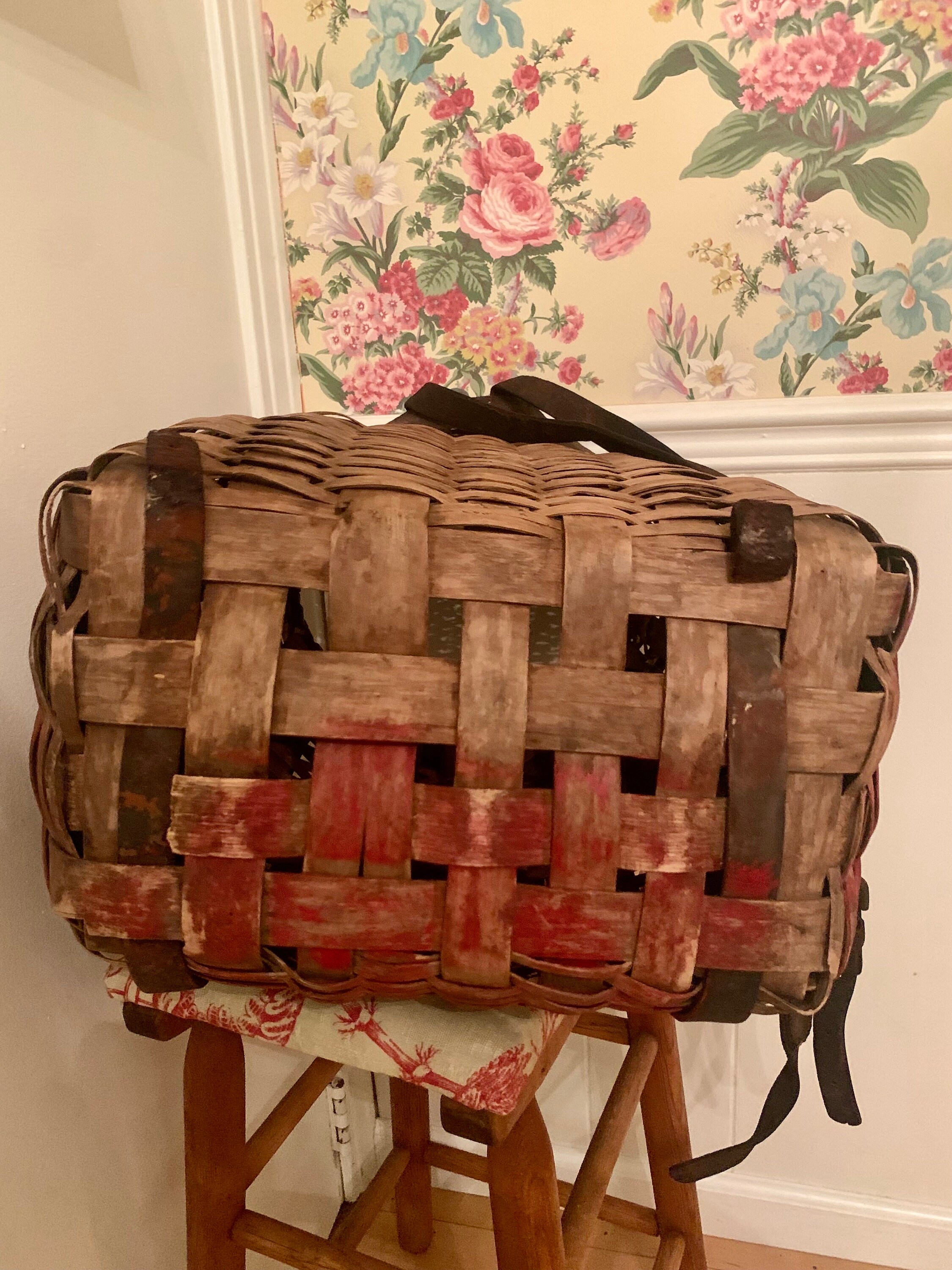 Antique Ash Adirondack Trapper Pack Basket - Etsy