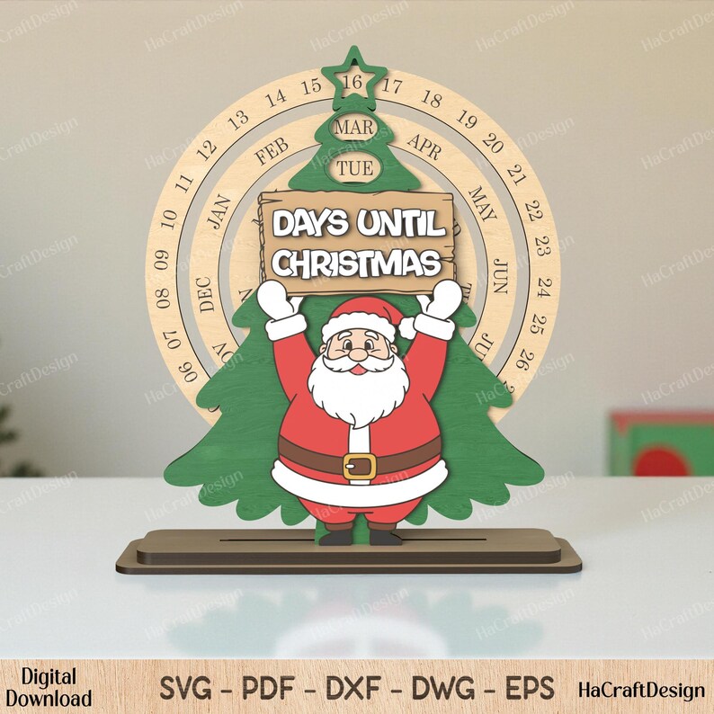 Christmas Countdown Calendar SVG Bundle – Laser Cut Files (digital ...