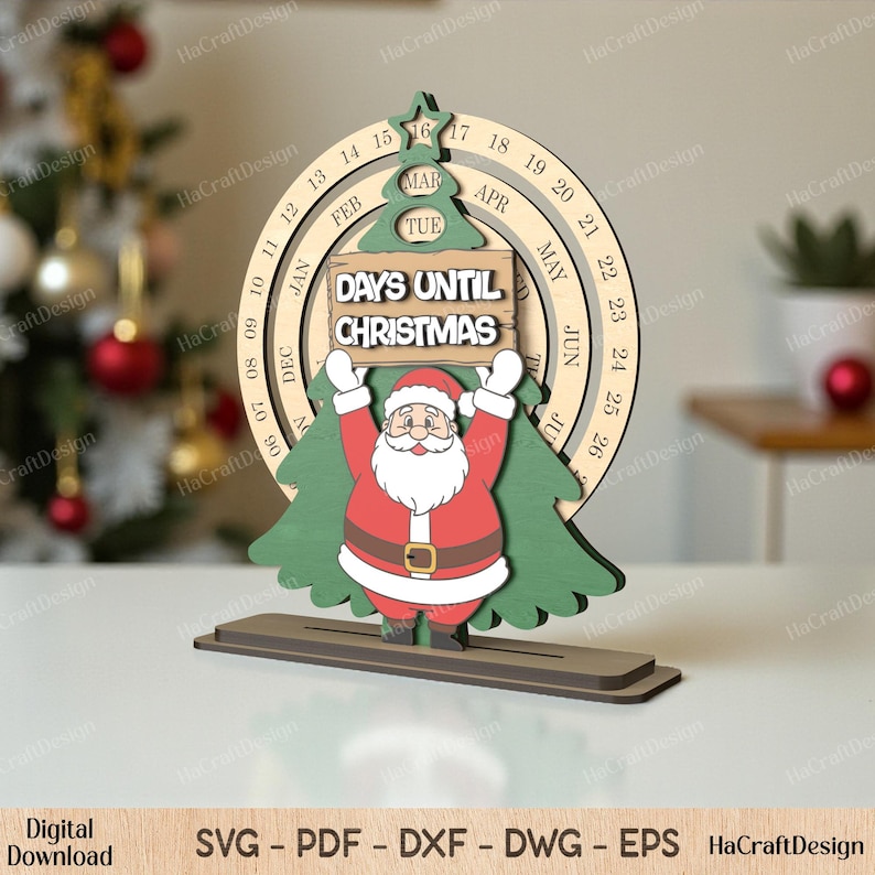 Christmas Countdown Calendar SVG Bundle – Laser Cut Files (digital ...