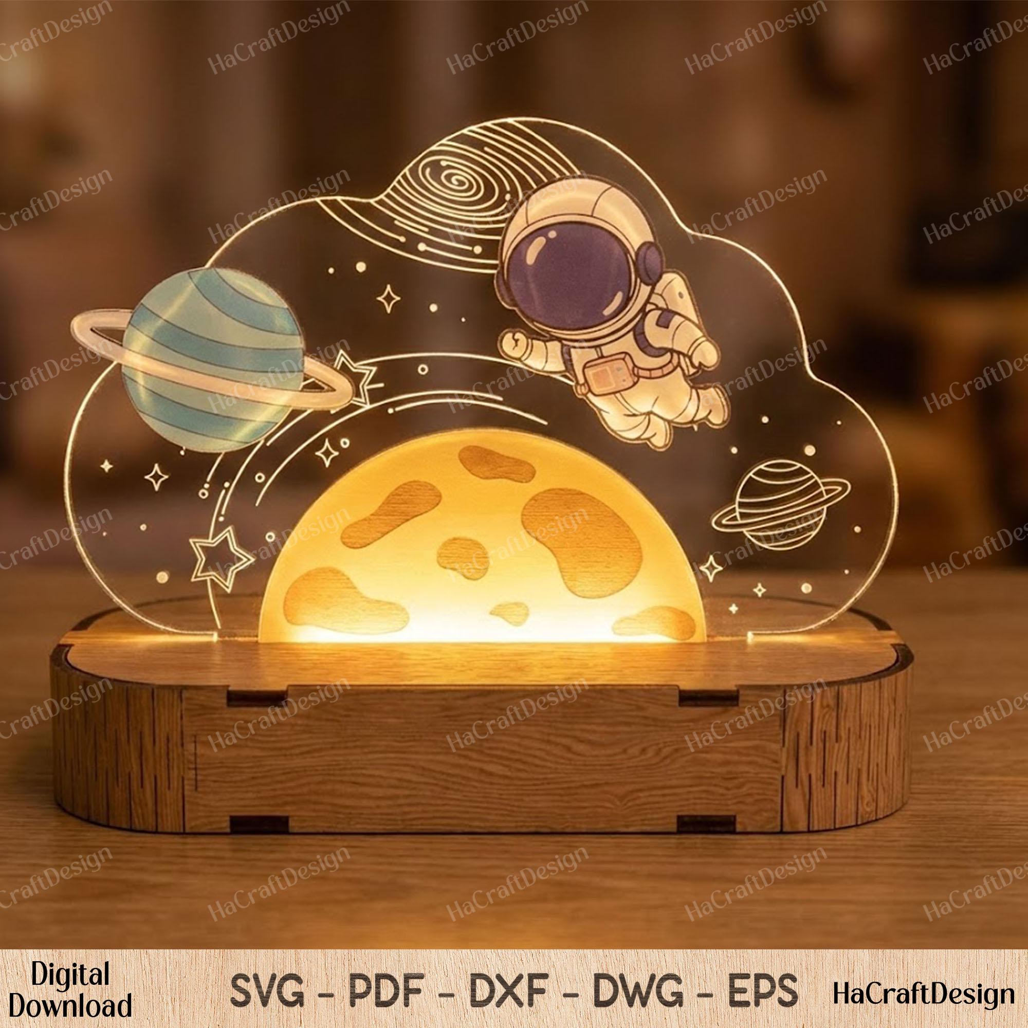 Space LED Night Light SVG Bundle, Astronaut, Rocket (digital Download ...