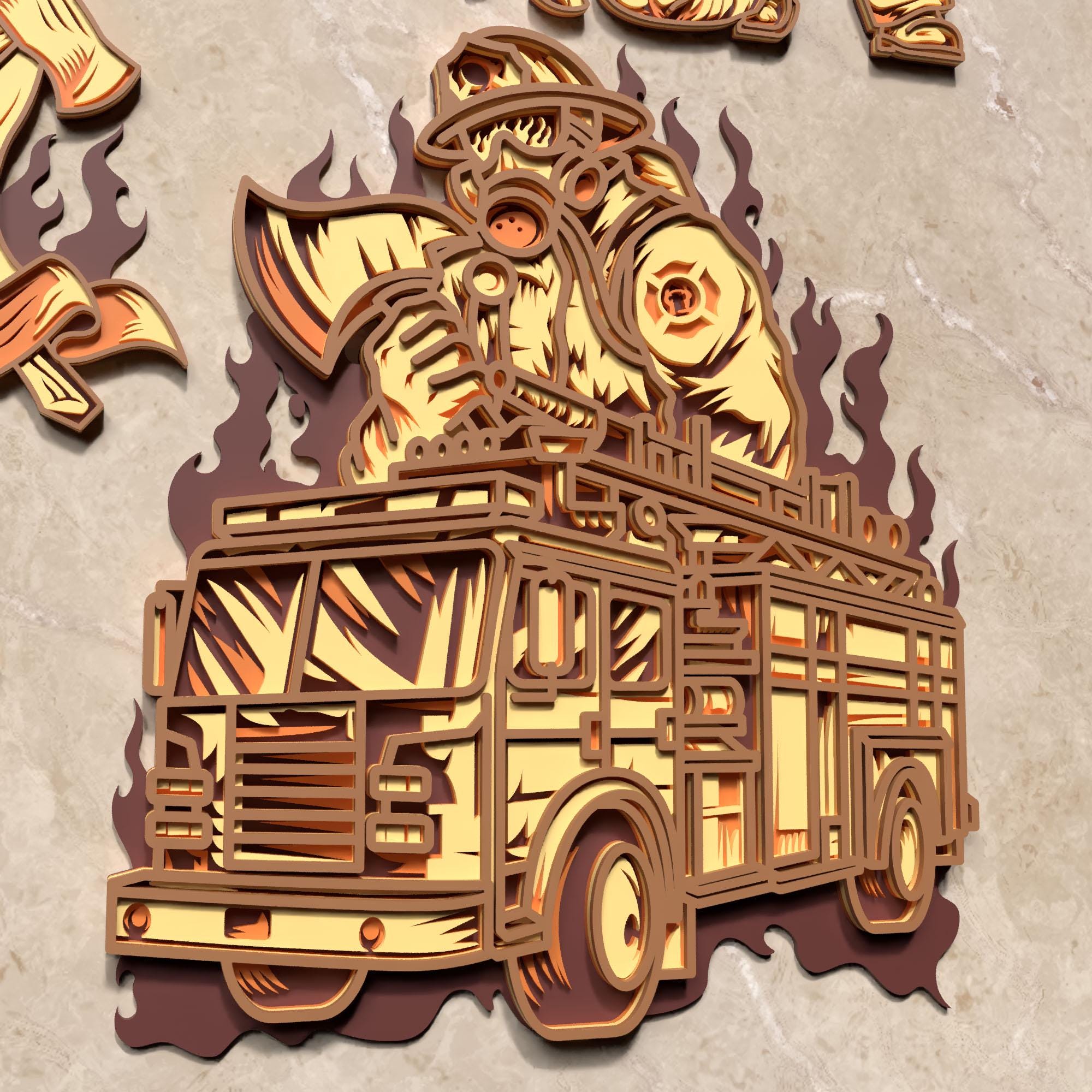 Firefighter SVG Laser Cut Bundle - Fire Dept. Designs - Digital ...