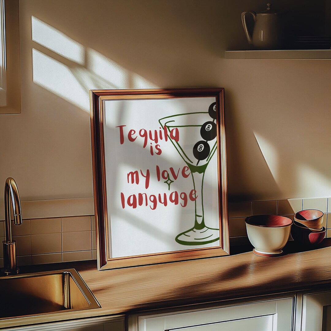 Tequila is My Love Language | Funny Cocktail Wall Hanging | Martini ...