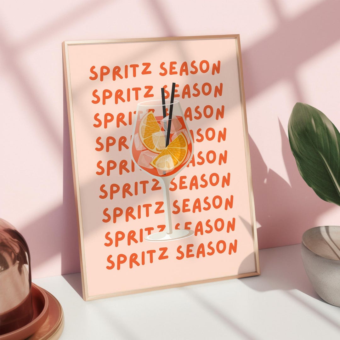 Aperol Spritz Artful Print Summer Cocktail Art Cocktail Poster ...