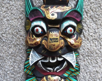 Wooden Devil Mask | Etsy