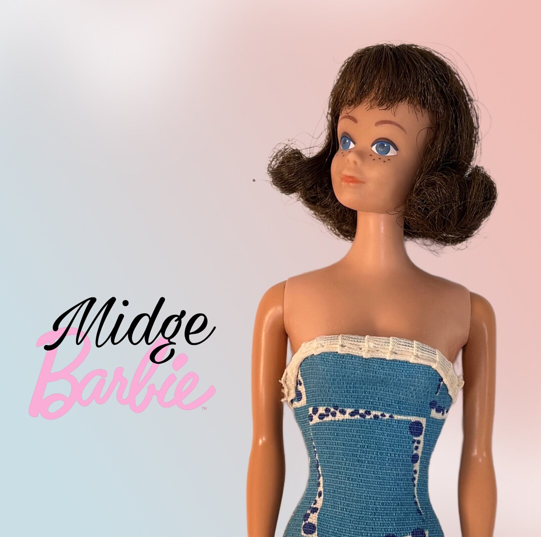 Doll MIDGE, Barbies Best Friend1964straight Legperfect Dark Brunette ...