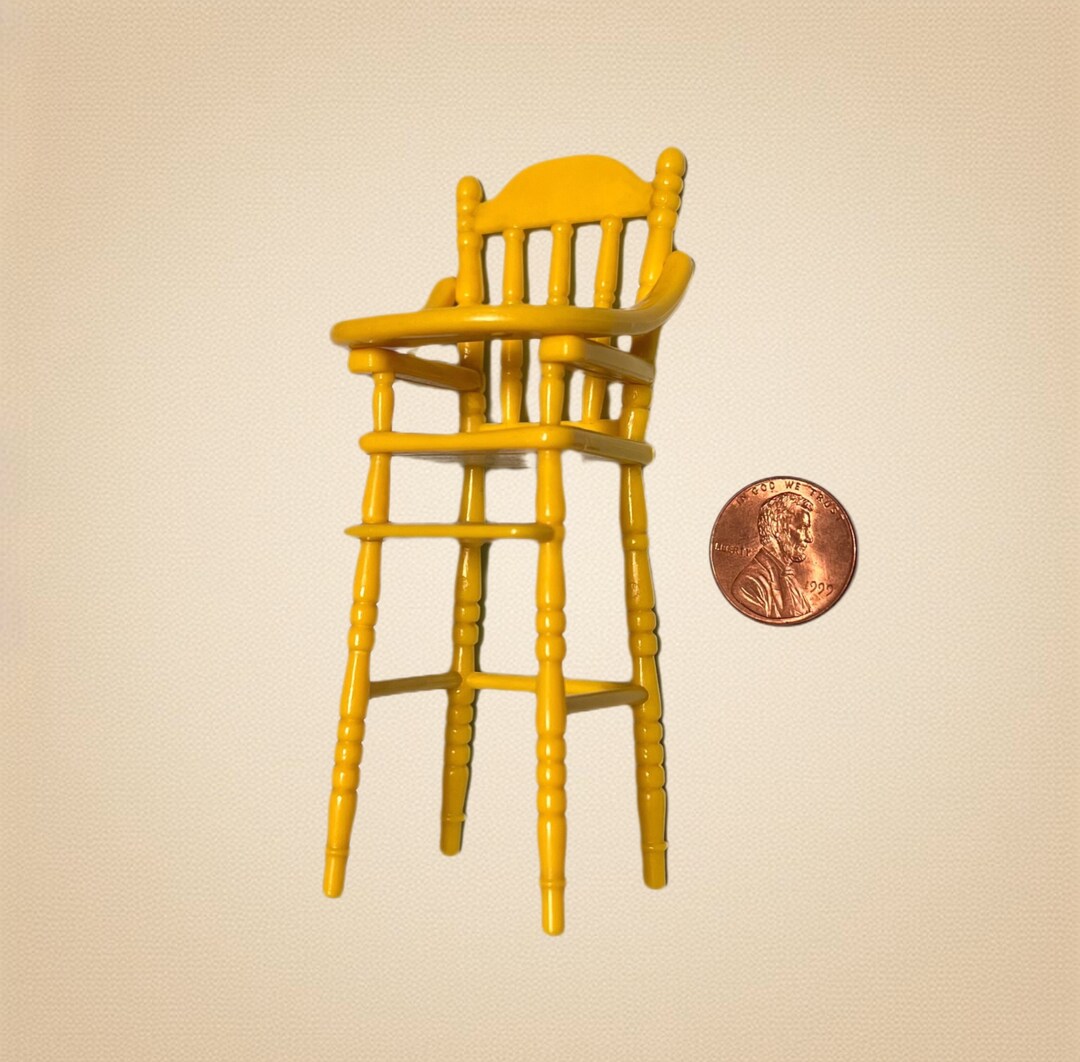 Mid-century Dollhouse Highchair|yellow Plastic|moveable Tray|vintage ...